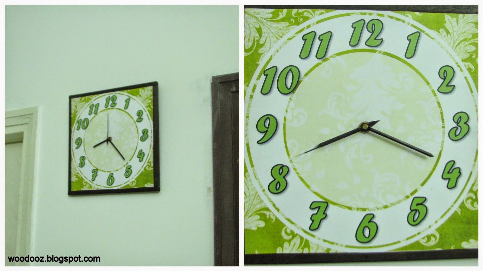 DIY Green Wall Clock with template - Indian Woodworking,DIY,Arts,Crafts ...
