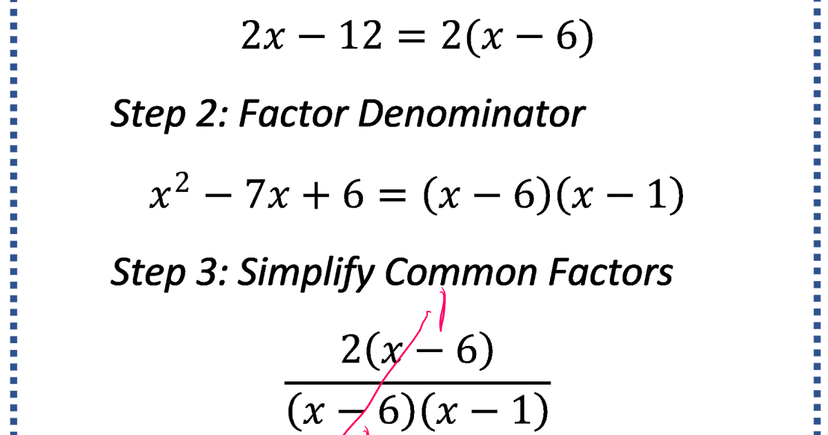 Algebra I @ Field School: Simplifying Rational Expressions - May 18th