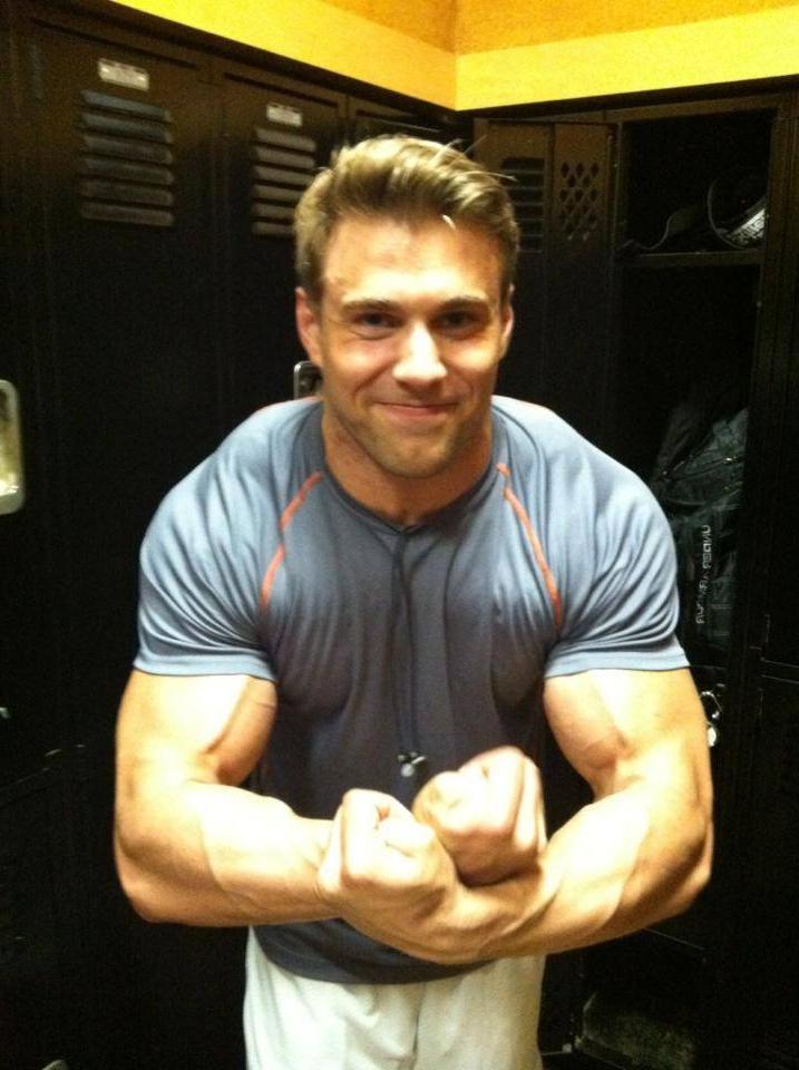 Handsome Young Fit Jock Daddy Locker Room Flexing Huge Swole Muscle