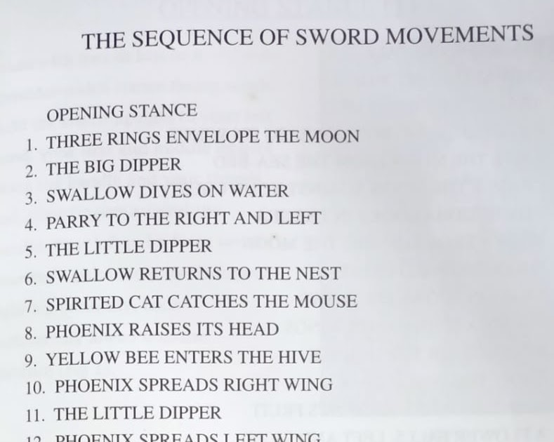 SWORD FORMS LIST