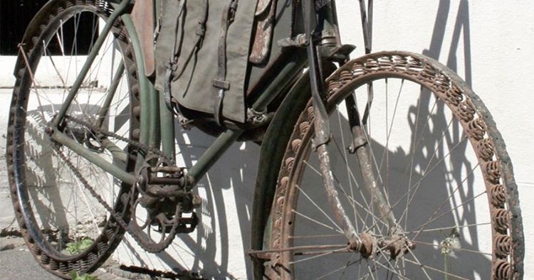 Just A Car Guy: 1905 Victoria WW1 spring wheel bicycle, found in France ...