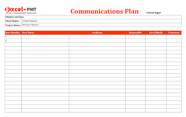 Project communication plan template - Project Management | Small ...