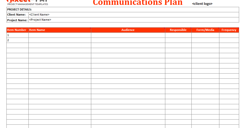 Project communication plan template - Project Management | Small ...