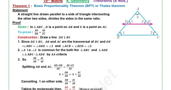 10th Standard - Maths - Unit 4 Theorems - Mr.K. Kannan - English Medium ...
