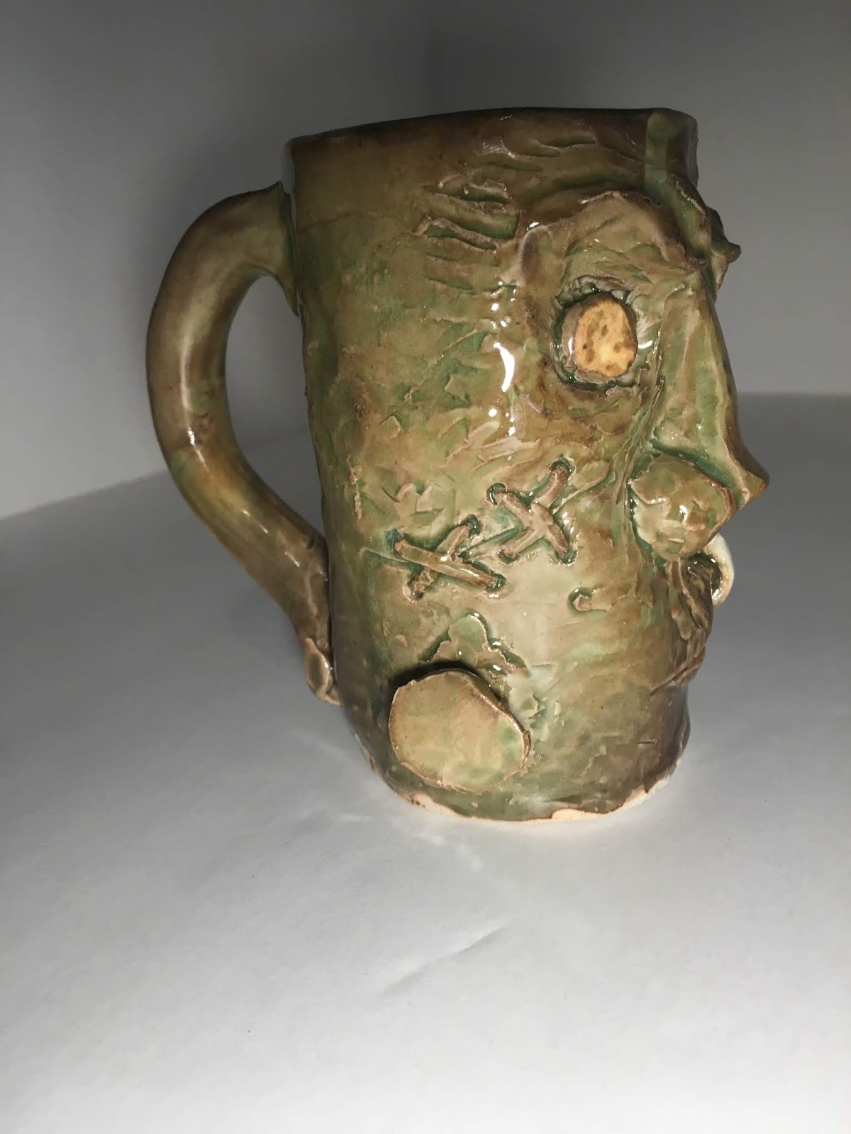New Sculpture: Eyeball Slurping Monster Mug (SOLD)