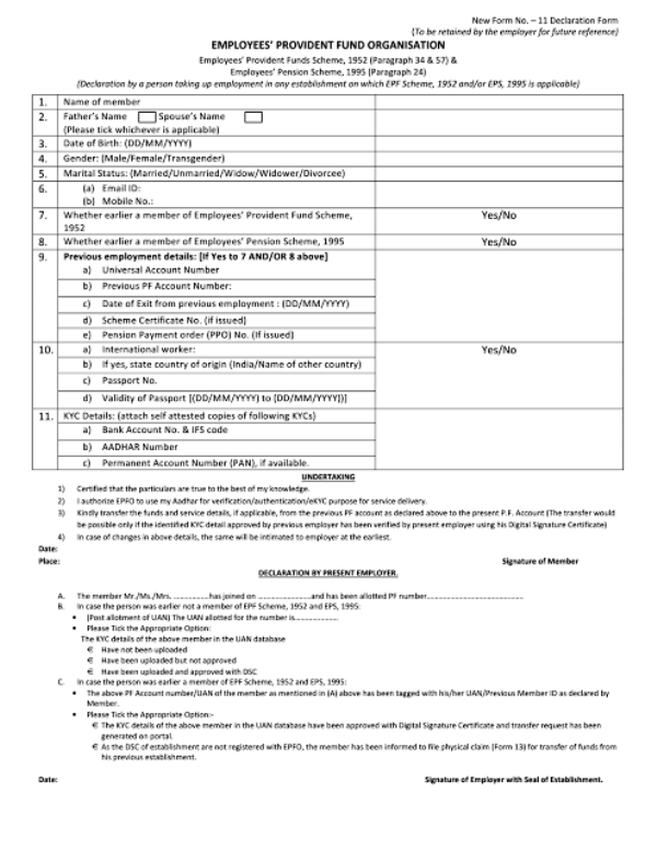 Form-11 EPFO Word Format Simpleofficeideas