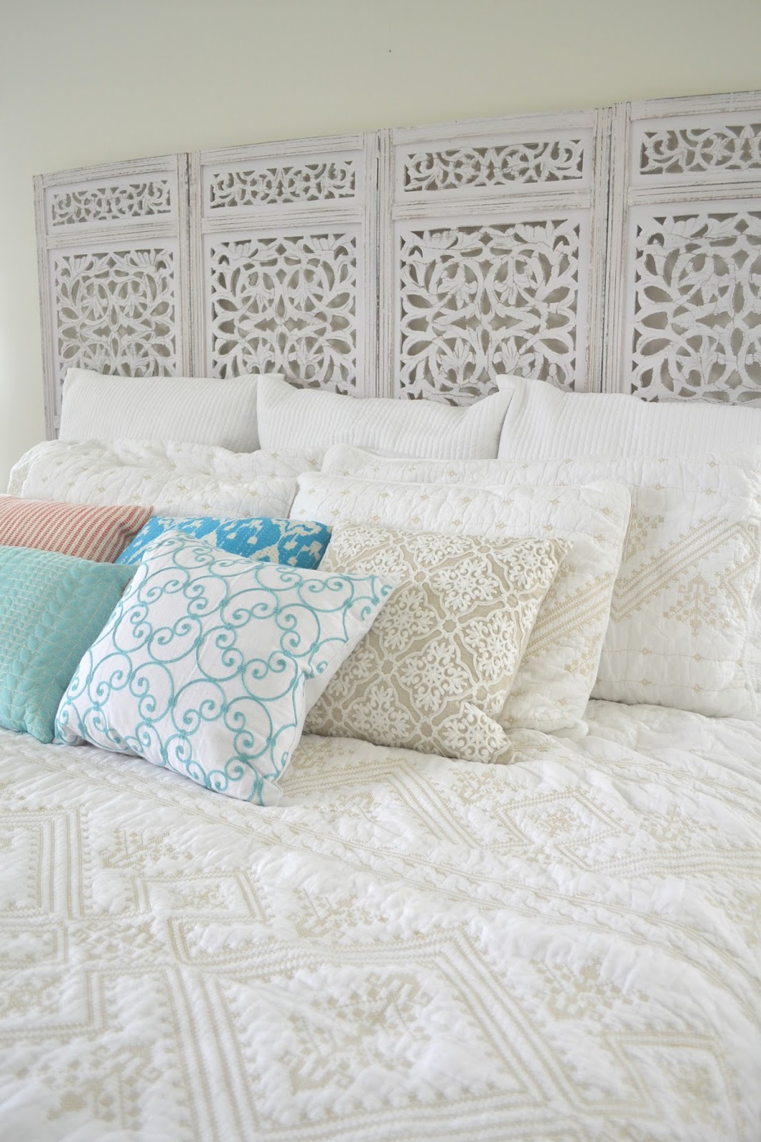 Privacy Screen to Headboard DIY ~ Anthro Inspired | Tea Rose Home ...