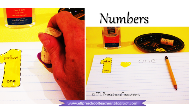 ESL/EFL Preschool Teachers: Numbers Theme worksheets for Kindergarten EFL