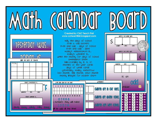 Clip Art by Carrie Teaching First: Math Calendar Packet