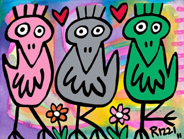 James Rizzi Clay Birds
