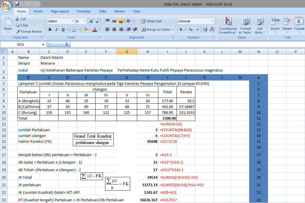 Dasril Adami: Model Perhitungan RANCANGAN ACAK LENGKAP Dengan ...