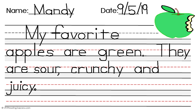 Reading2success: The What and the Why Apple Writing Activity