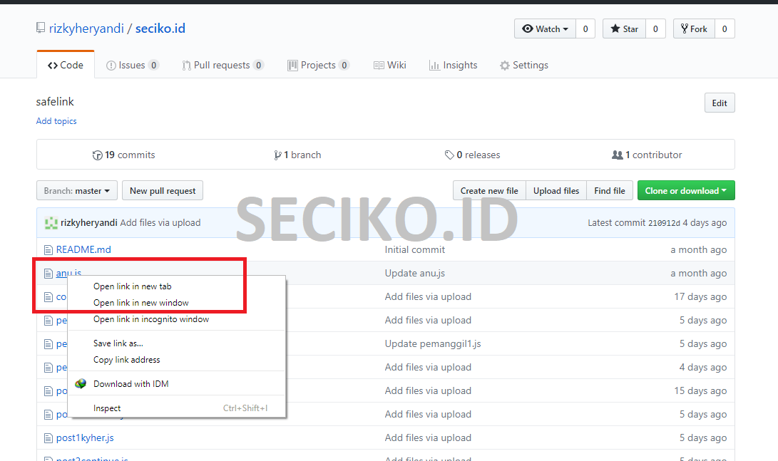Cara Upload File Javascript Ke Github Dengan Hosting Gratis Seciko Id