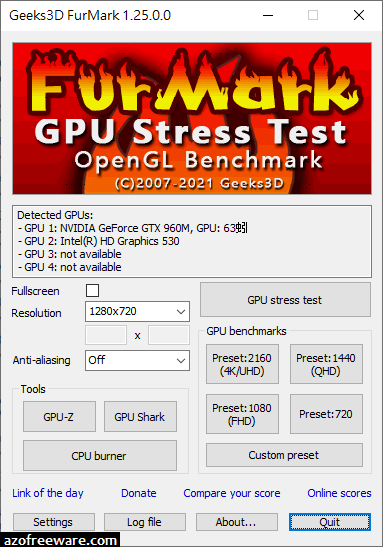 FurMark 1.25.1.0 - 免費顯示卡測試工具 - 阿榮福利味 - 免費軟體下載