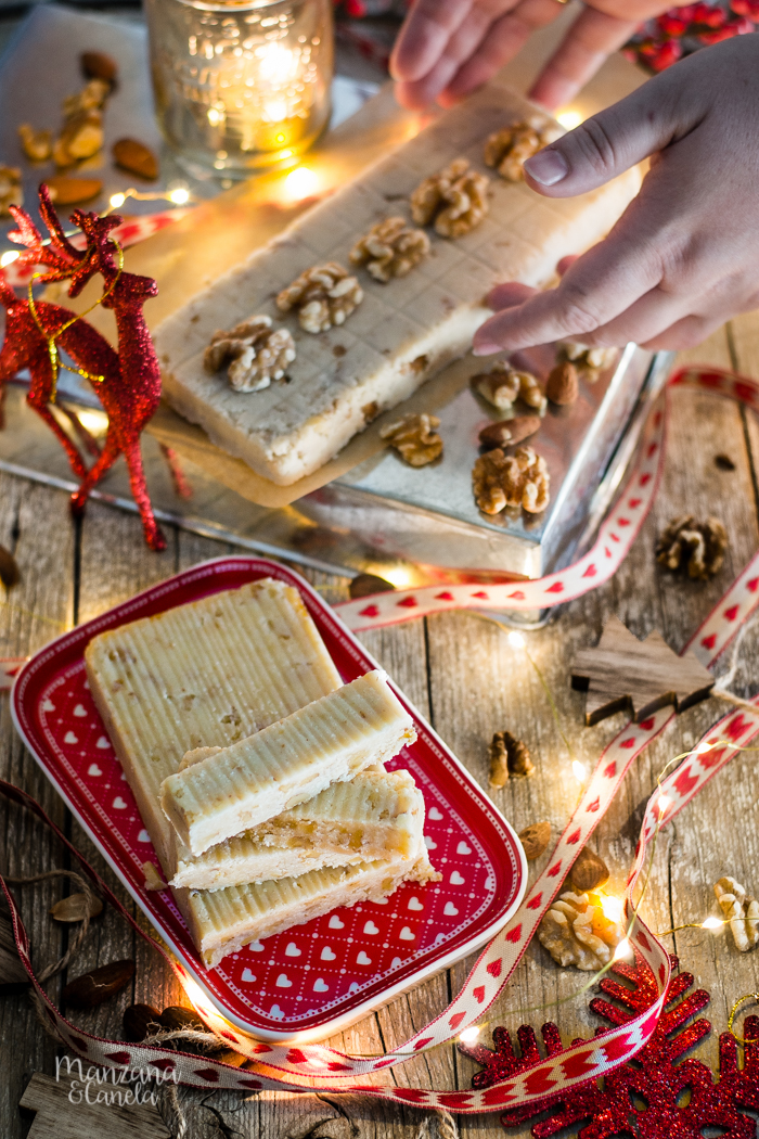 Manzana&Canela: Turrón de nata y nueces casero. Receta de Navidad.