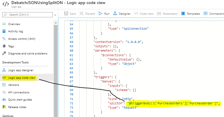 Debatching(Splitting) JSON Message in Logic Apps - ForEach and SplitOn ...