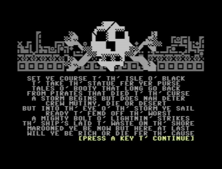 Indie Retro News: Upcoming text based C64 adventure features Pirate text!