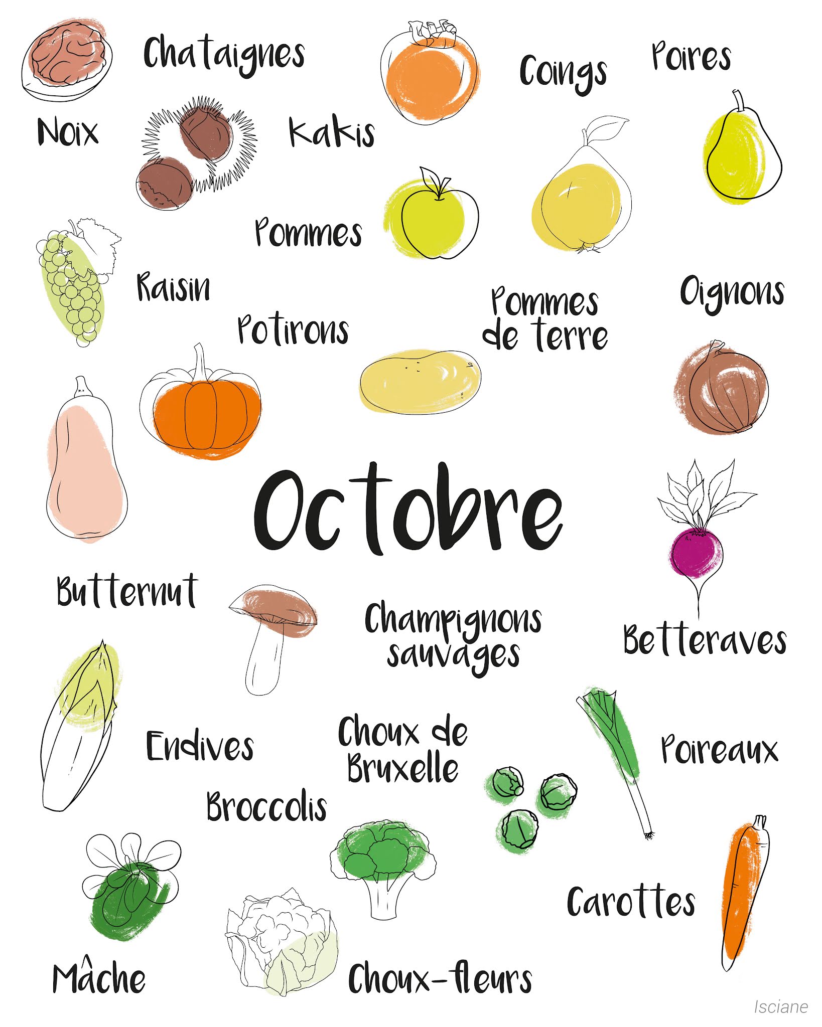 Chic, Chic, Chocolat: Calendrier des fruits et légumes de saison - Octobre