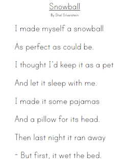 Adventures in Room 111: Spelling Poem #23: Snowball