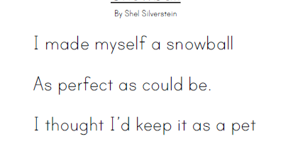 Adventures in Room 111: Spelling Poem #23: Snowball