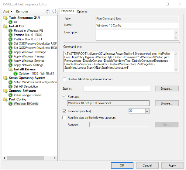 SCCM Task Sequence GUI - How to set up the TS to work with a GUI