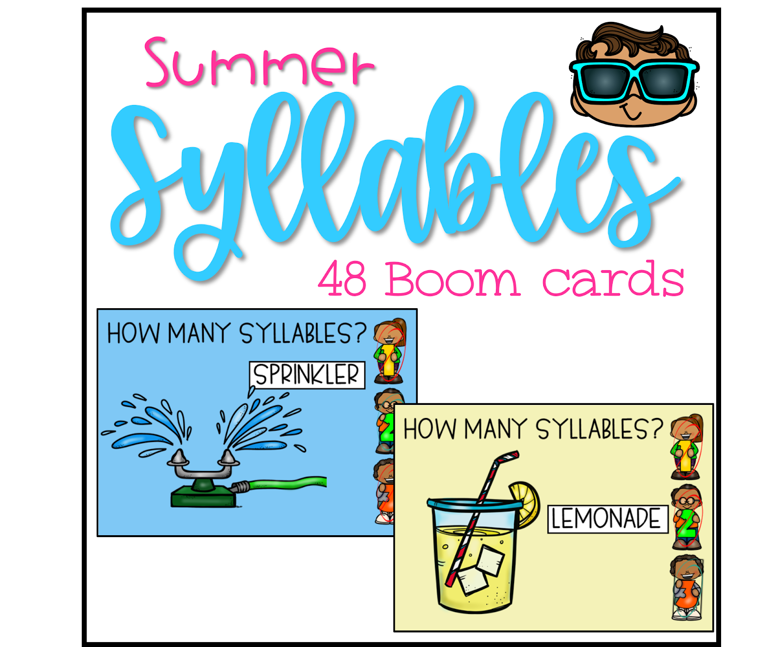 Simply Delightful in 2nd grade: Summer counting syllables clip cards ...