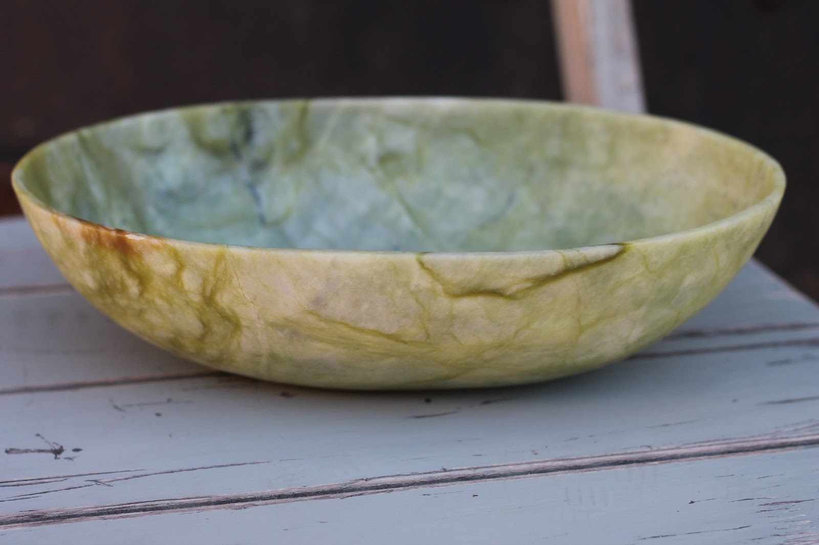 Walrus: Oval Green Jade Bowl