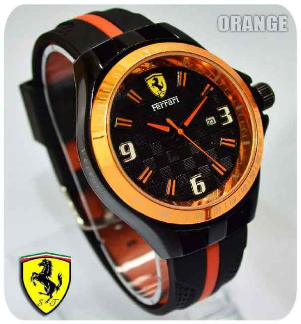 GINDA COLLECTION: New : Jam Tangan Ferrari Racer Tanggal. Tali Karet ...