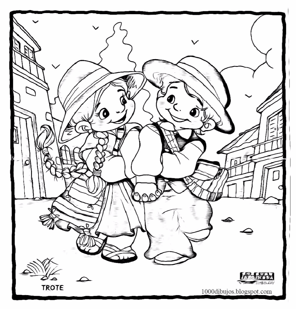 Dibujos Bailes Chile, cueca, jota, Sau Sau, etc - 1000 dibujos