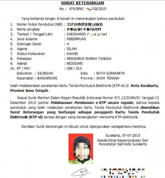 10 Surat Keterangan Pengganti Sementara KTP Secara Lengkap - MateriSMK ...