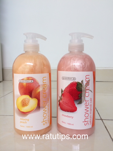 Review Guardian Shower Cream Strawberry dan Relaxing Peach - ratutips