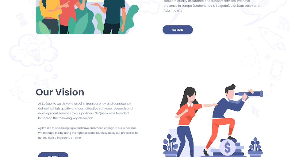 SeQuenX Website Design Front Page