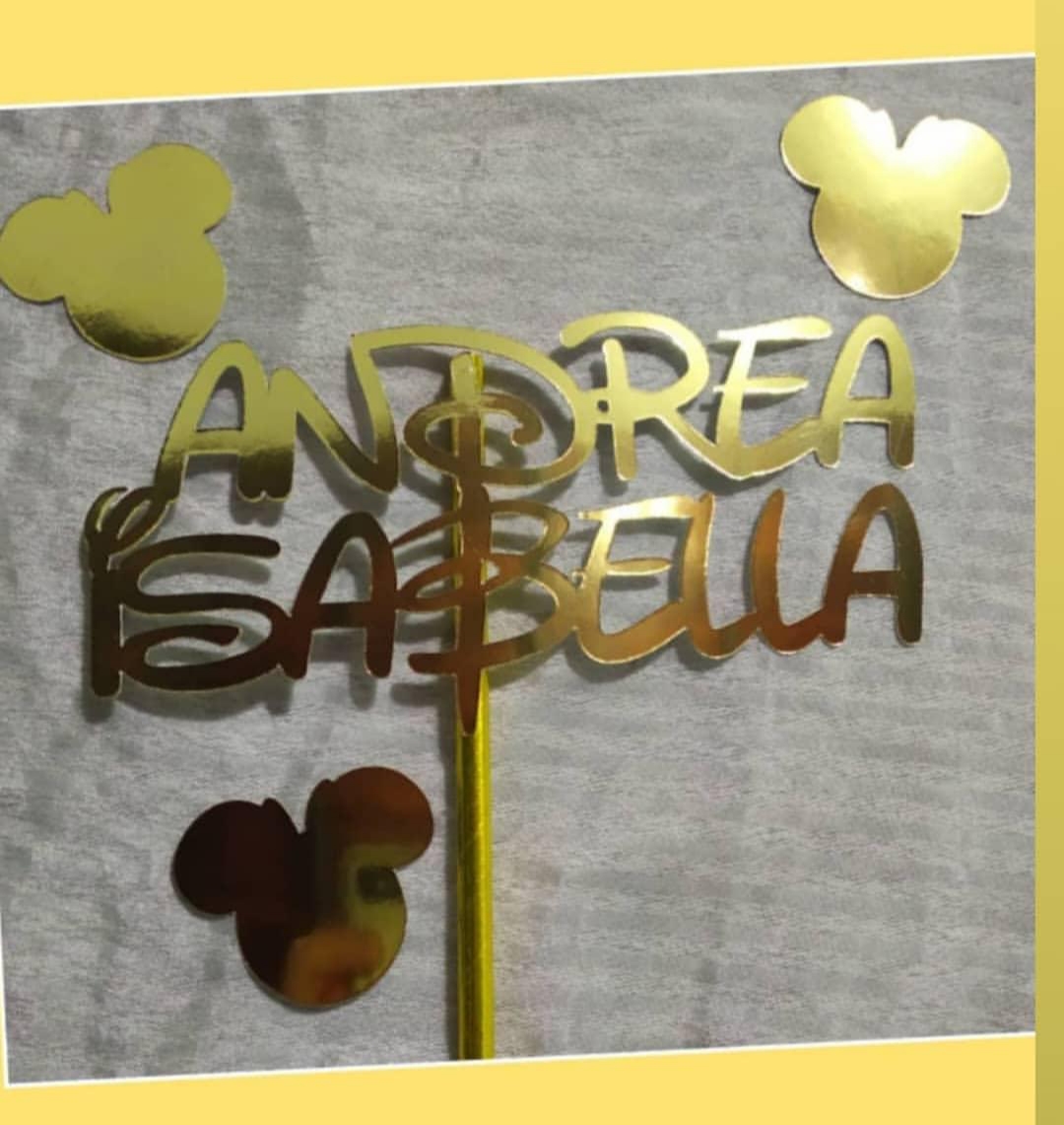 Topper Metalizado Andrea Isabella - Mis Toppers Tus Toppers