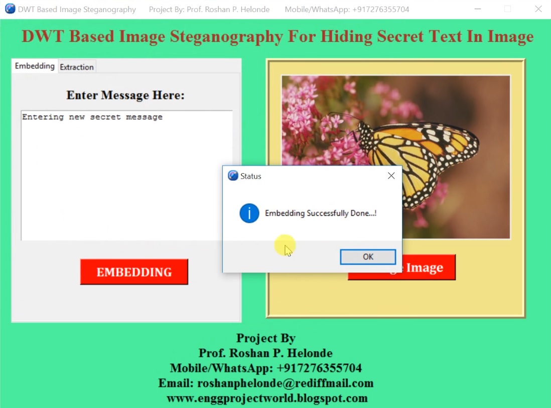 Dwt Based Image Steganography Python Project With Source Code Hiding Text Message In Cover