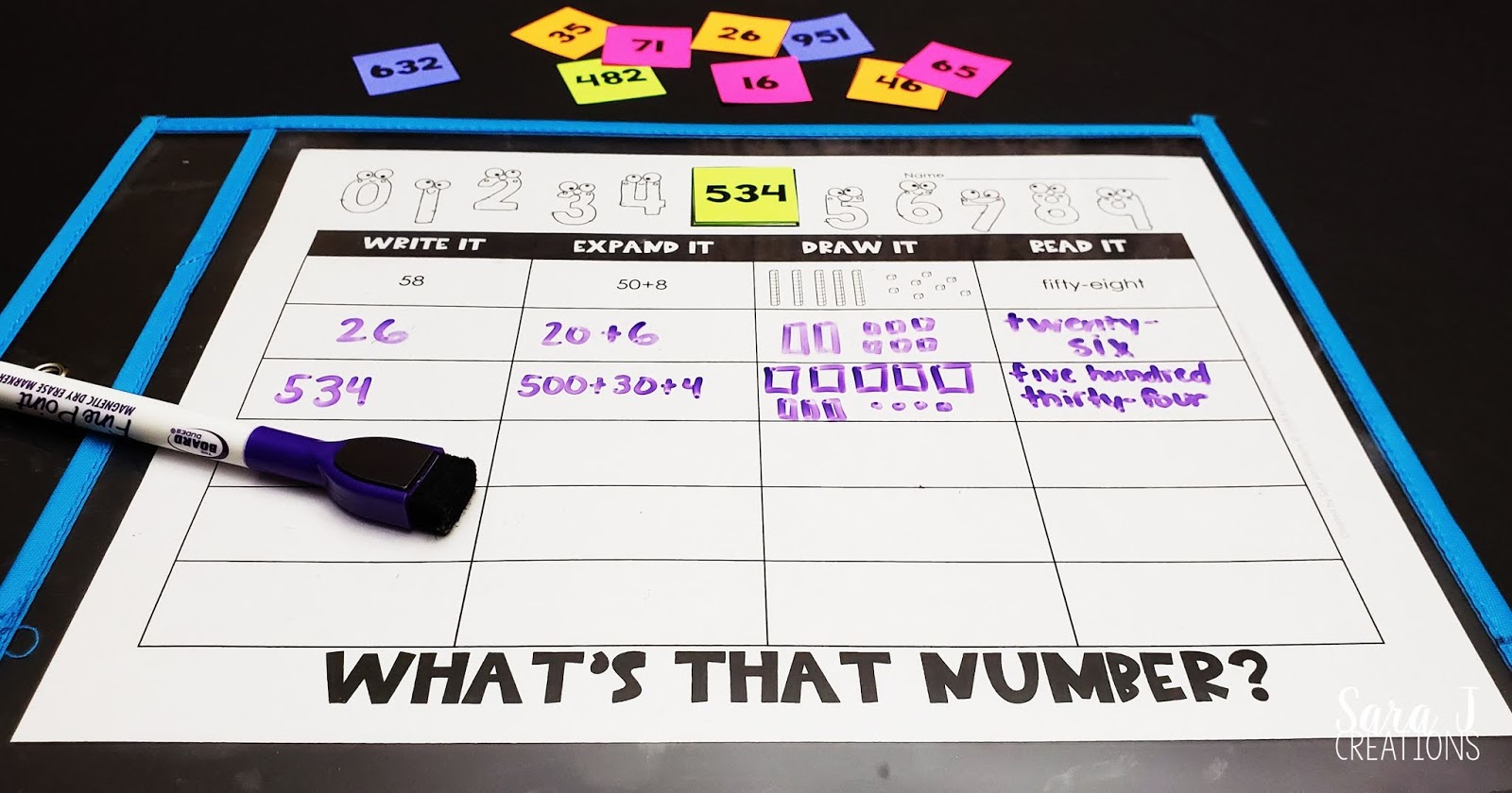 Place Value Practice Game: Two and Three Digit Numbers | Sara J Creations
