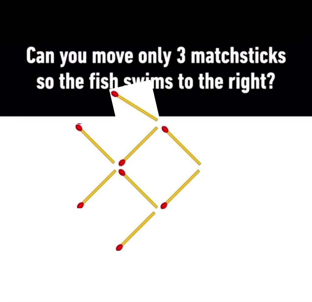 Can You Move Only 3 Matchsticks So The Fish Swims Right - With Answer ...