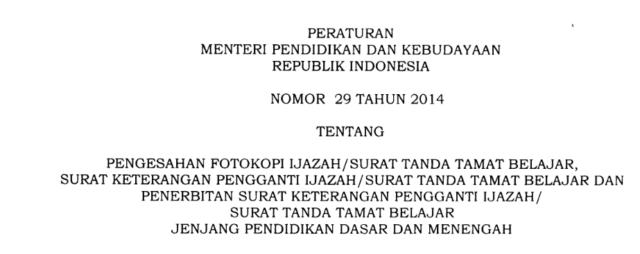Pengesahan Fotokopi Ijazah/STTB, Surat Keterangan Pengganti Ijazah/STTB ...