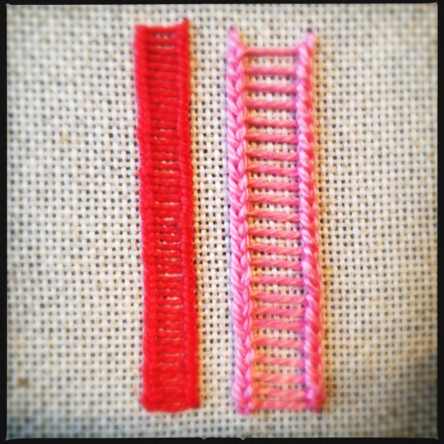 Leas lille verden: A series of stitches: Ladder stitch