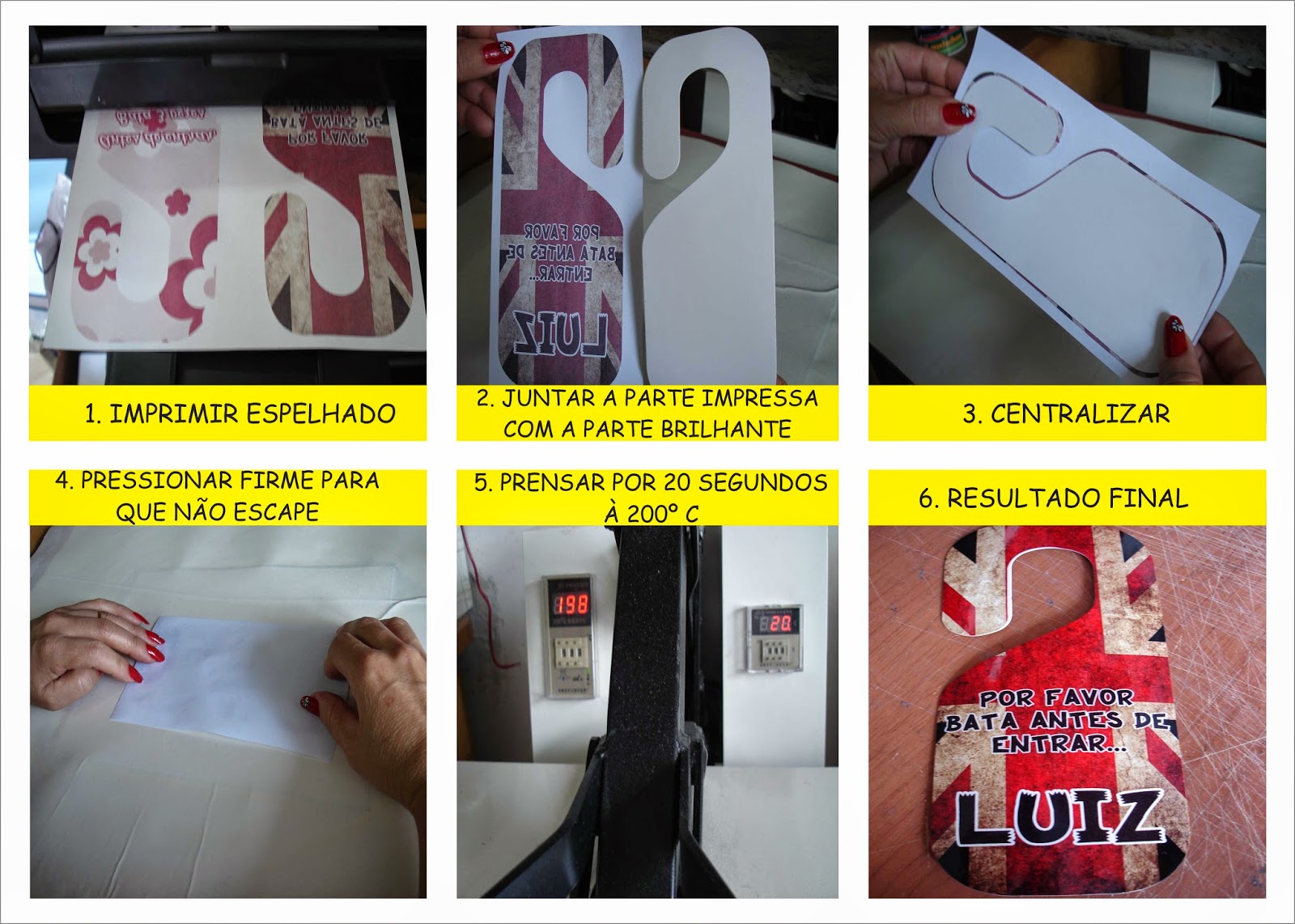 Sublimaticos: PASSO A PASSO - TAG PORTA