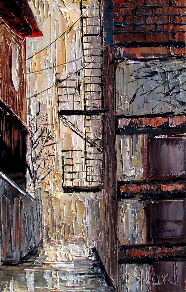 Contemporary Artists of Texas: Cityscape Street Scene painting Alley ...