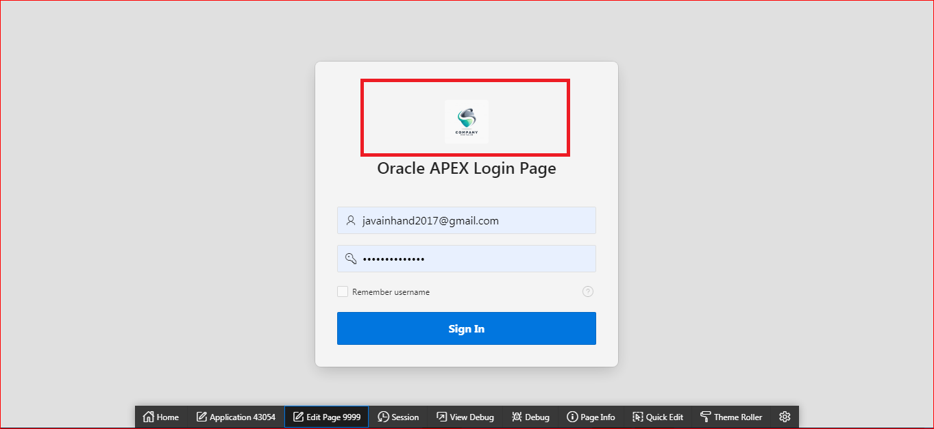 Add Logo Image To Oracle Apex Login Region Javainhand Tutorial