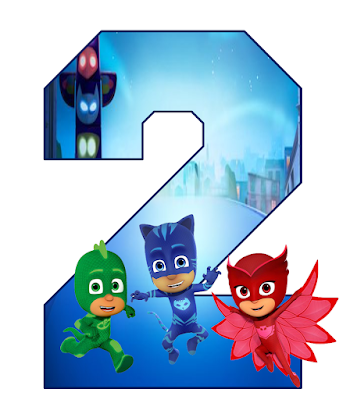 Kits imprimibles gratis : Números PJ Masks para imprimir