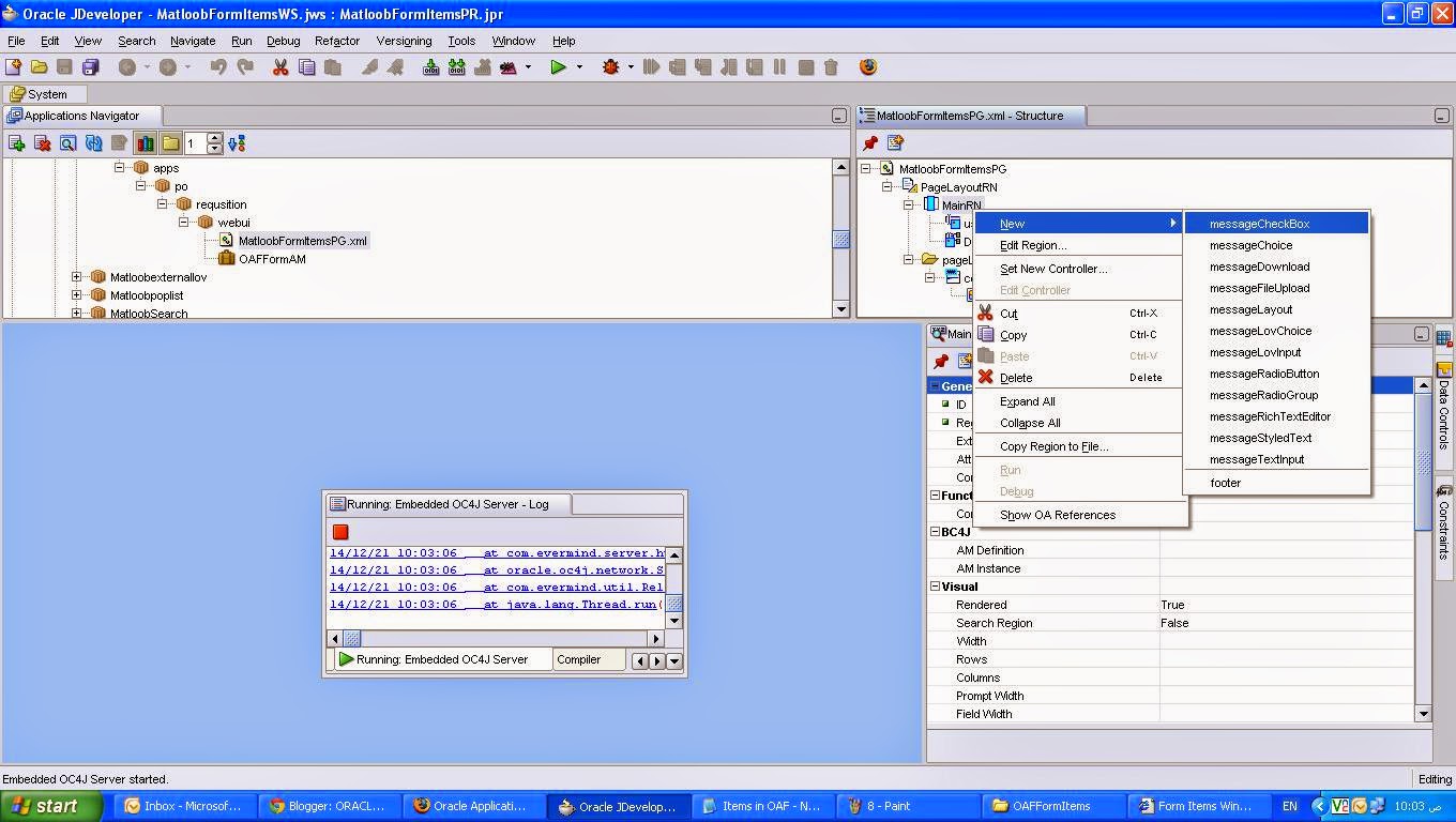 ORACLE TIPS: OAF Form Items