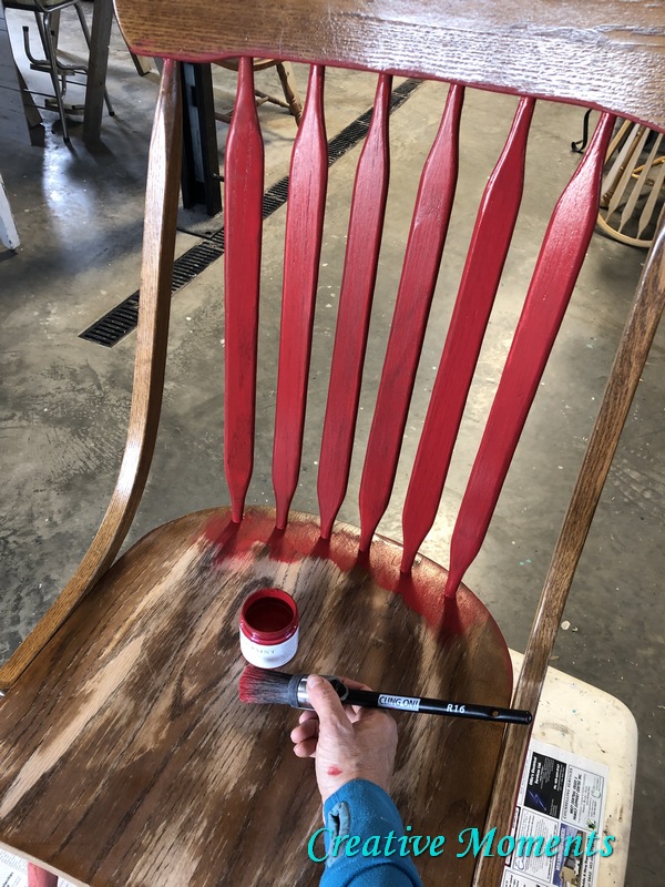 Custom Painted Red Accent Chair