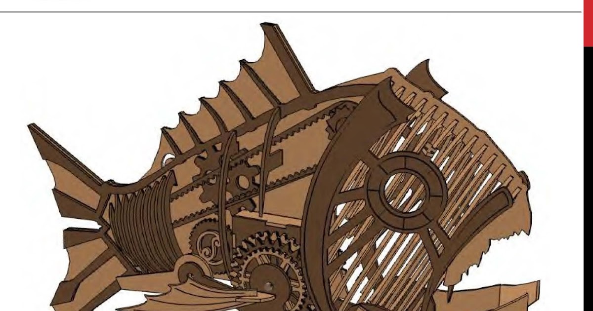 Mechanical Fish CNC & Laser cut 3D puzzle pattern with full assembly manual