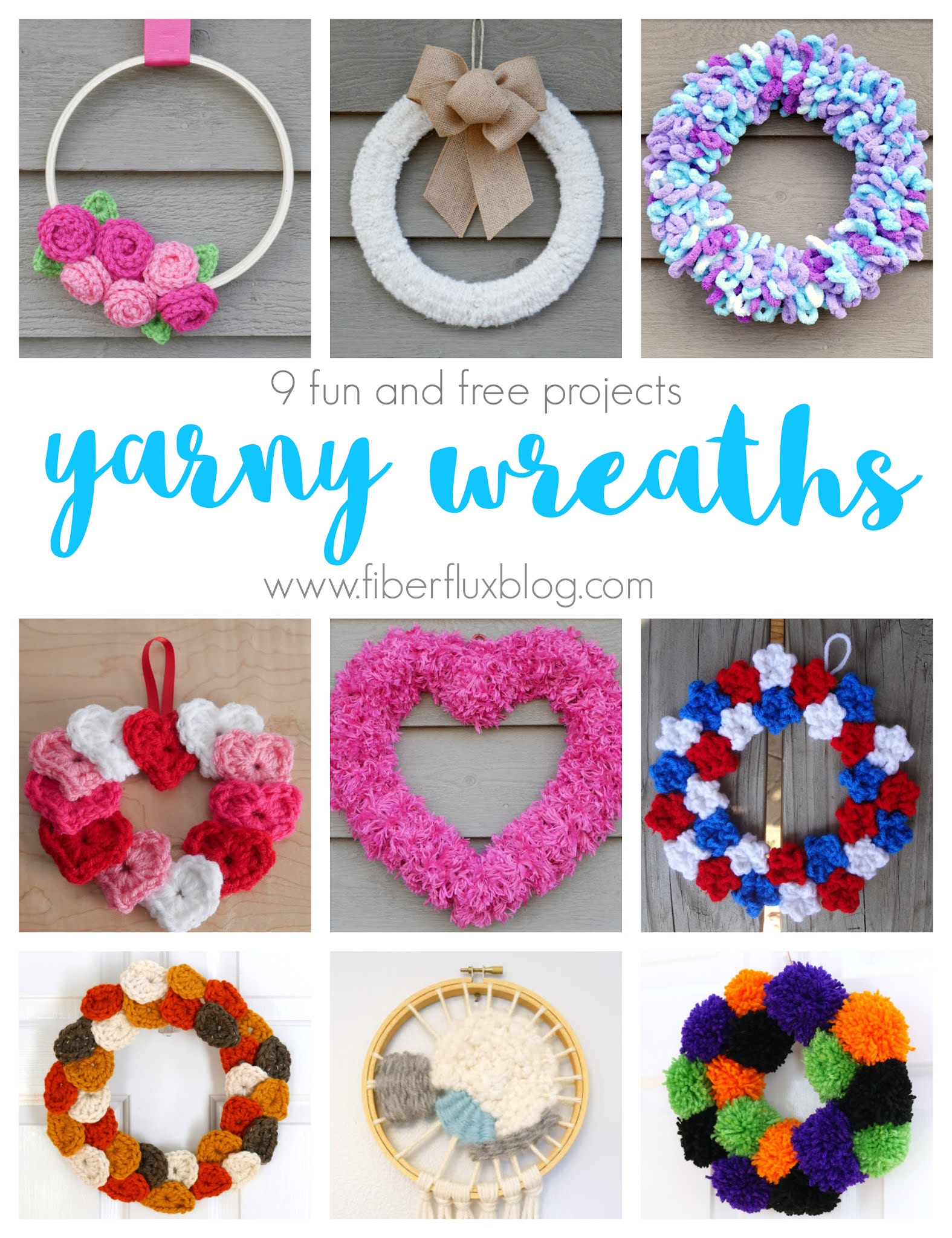Fiber Flux: Yarny Wreaths! 8 Fun Projects