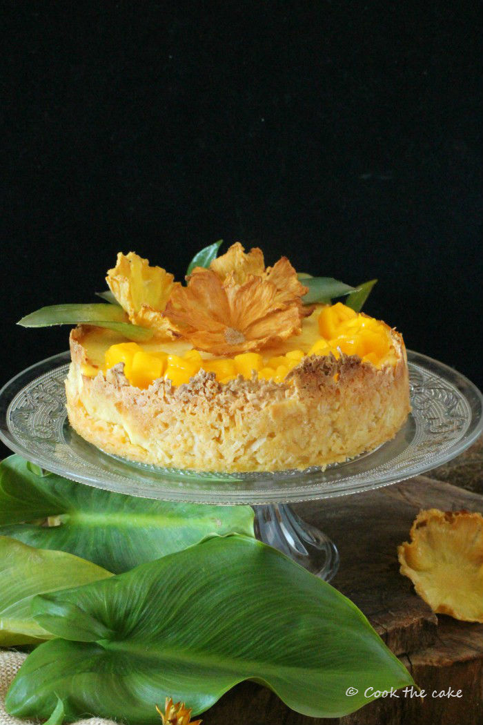 Cheesecake tropical de coco, piña y mango. Reto 'Alfabeto Dulce' - Cook ...