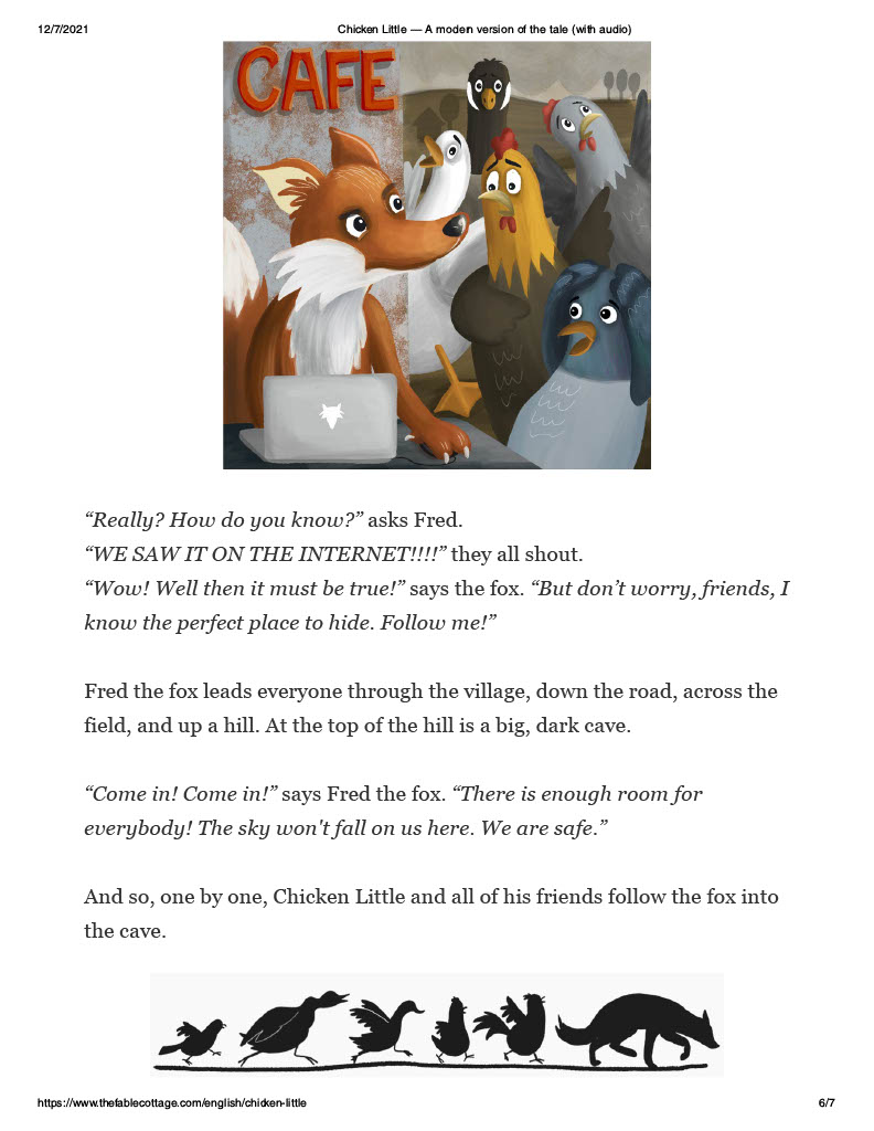 interlebprensa. learning english: CHICKEN LITTLE MODERN VERSION OF A ...