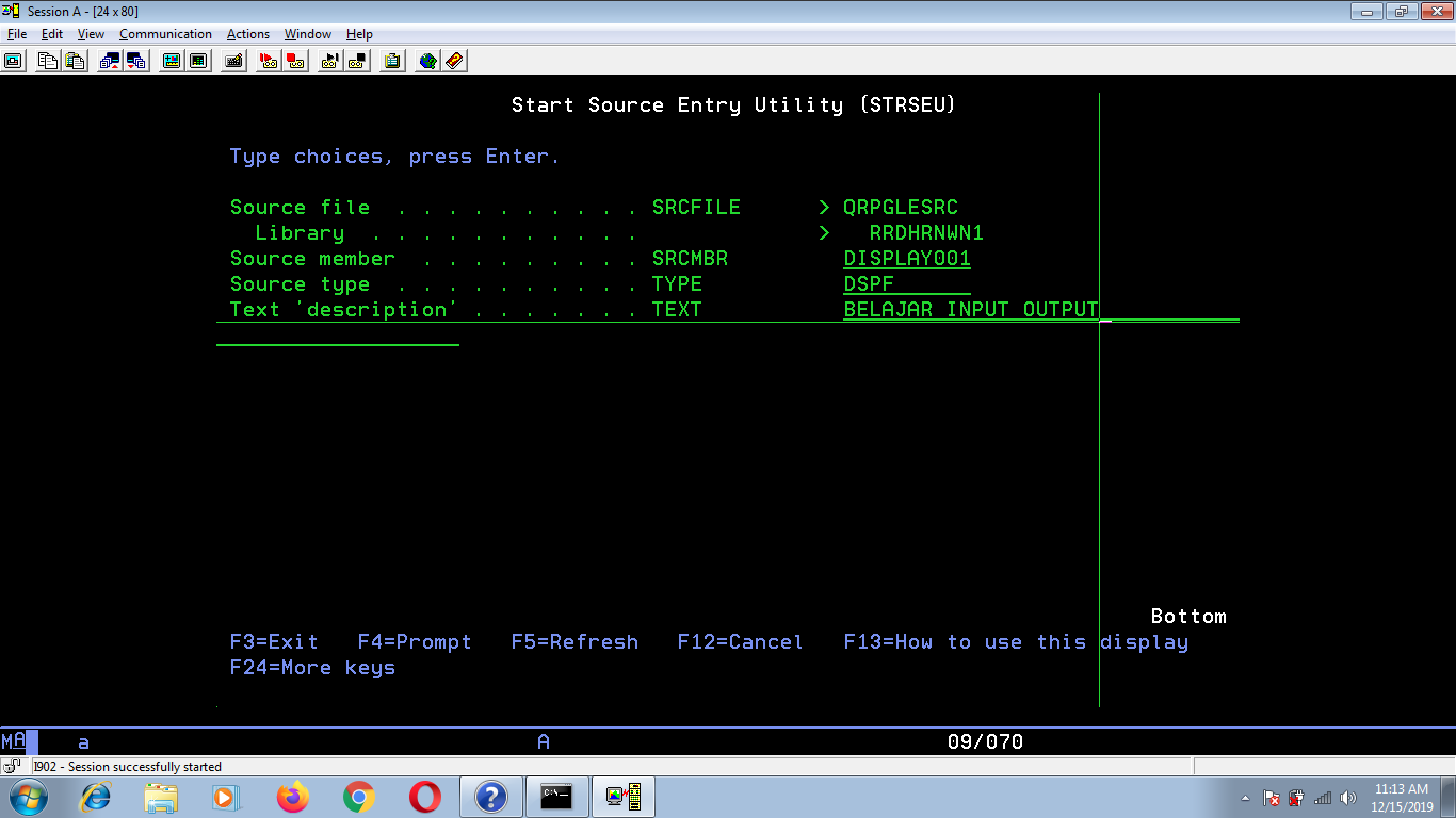 Tutorial Menampilkan Display File Dspf Melalui Main Program Rpgle