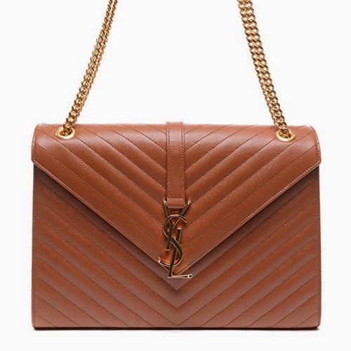YSL Saint Laurent Classic Monogram Large Satchel Bag in Brown Leather ...